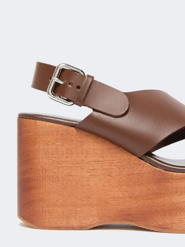 Max Mara Buckle Strap Wedge Sandals
