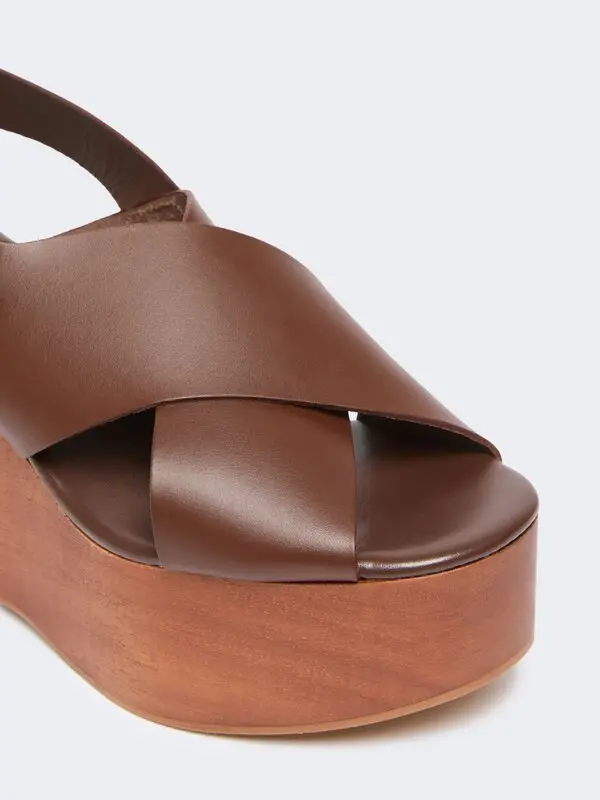 Max Mara Buckle Strap Wedge Sandals