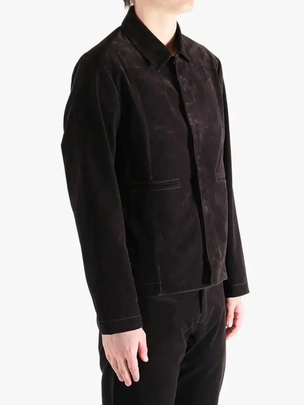 OMAR AFRIDI Velvet-effect Shirt Jacket