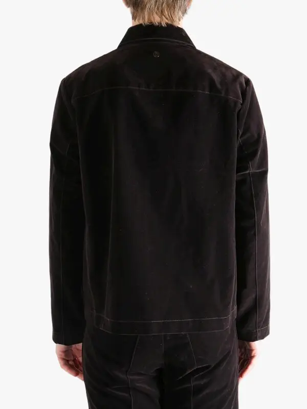 OMAR AFRIDI Velvet-effect Shirt Jacket