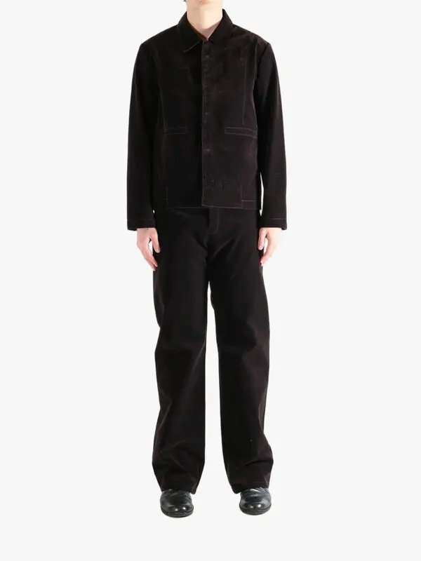 OMAR AFRIDI Velvet-effect Shirt Jacket