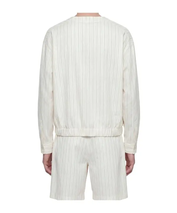 HED MAYNER Pinstriped V-neck Shirt