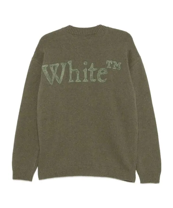 Off-White Knit Crewneck With Embroidered Logo