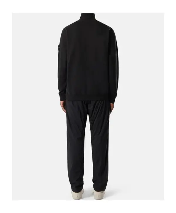 Stone Island Regular-fit Half-zip Sweatshirt With Ribbed Inserts