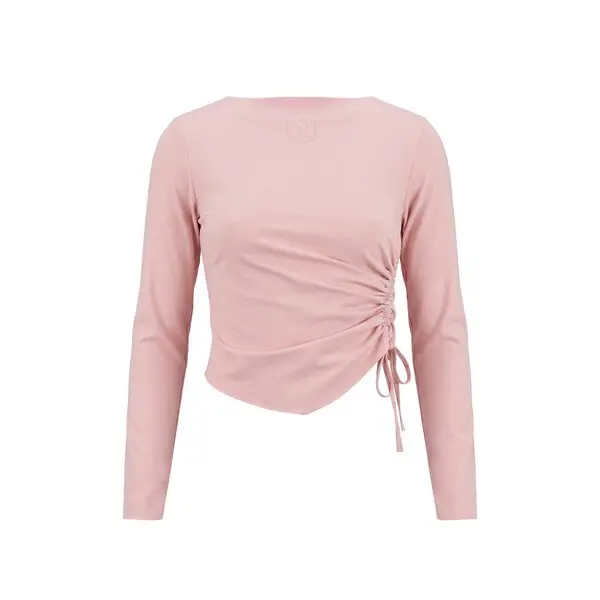 GUILLAUME ALEXANDRE Long Sleeve Fitted Top With Side Ruching