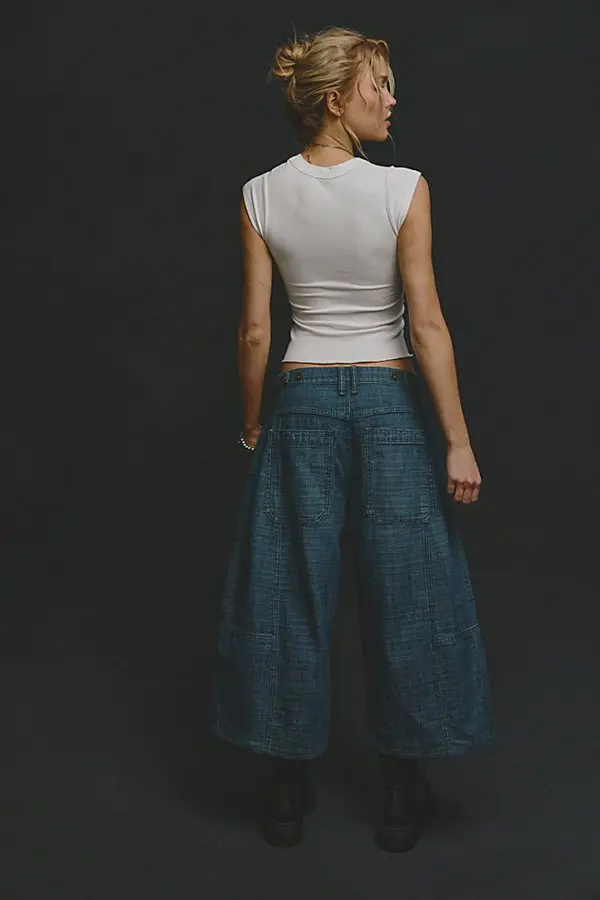 Free People We The Free Free To Roam Cropped Wide-leg Jeans