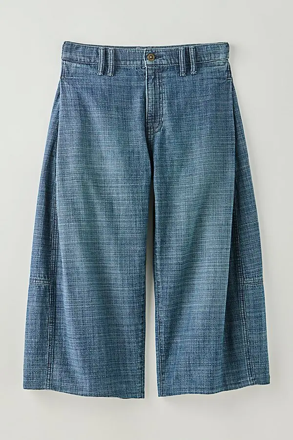 Free People We The Free Free To Roam Cropped Wide-leg Jeans