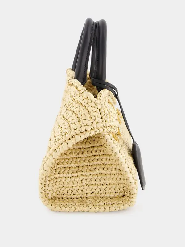 FERRAGAMO Raffia-effect Hug Mini Bag