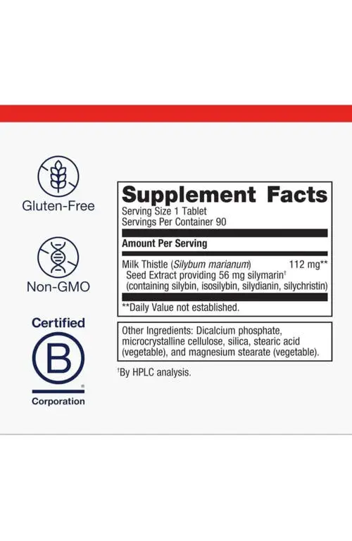 METAGENICS Milk Thistle Extract Liver Health Antioxidant Support Supplement Tablets 90 Tablets