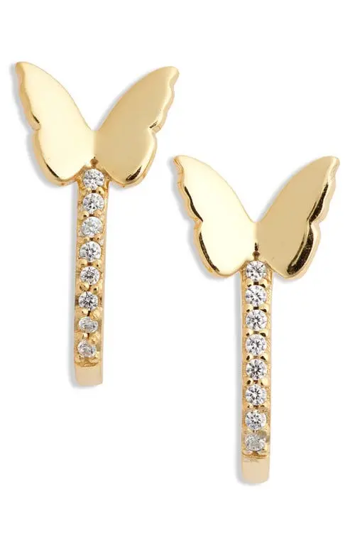 Argento Vivo Butterfly Hoop Earrings - Gold
