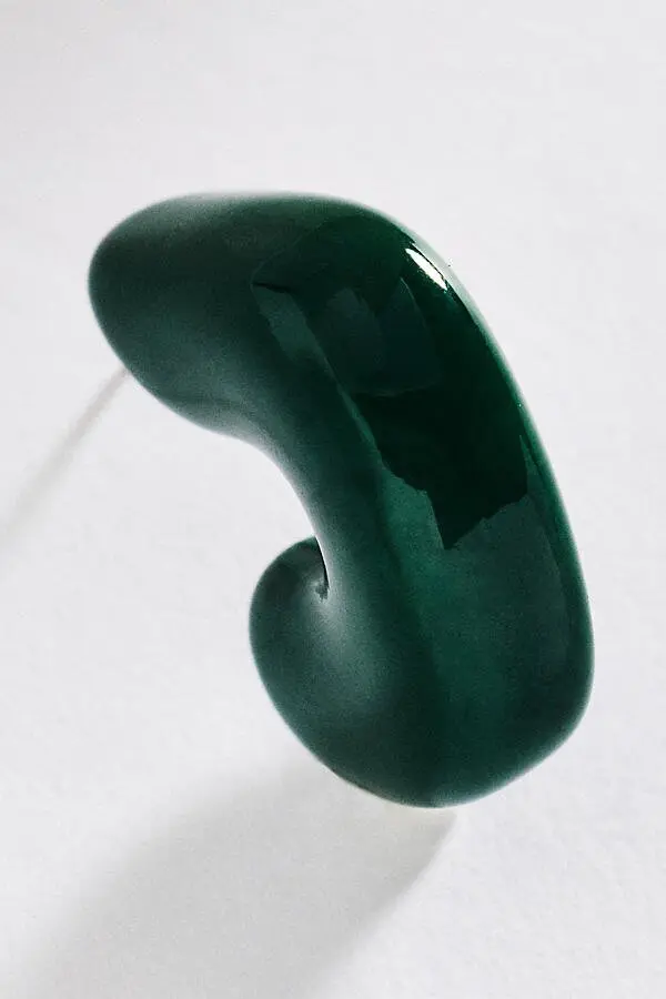 Anthropologie Resin Hoop Earrings - Green