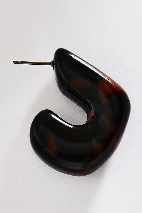 Anthropologie Res Hoop Earrgs - Tortoise