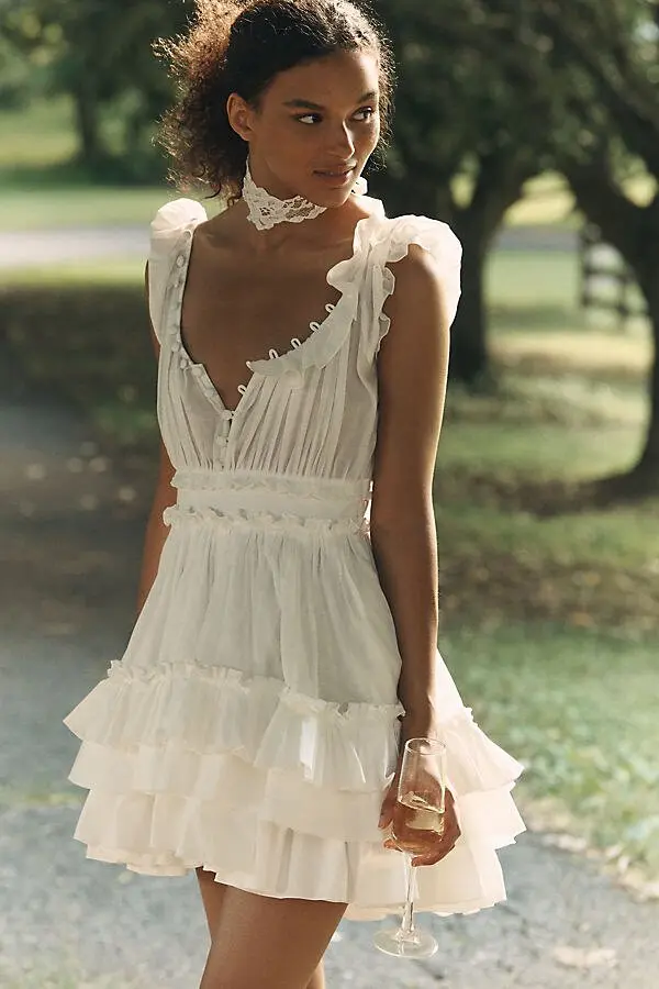 V. CHAPMAN X Kristopher Brock Andalusia Mi Dress - White