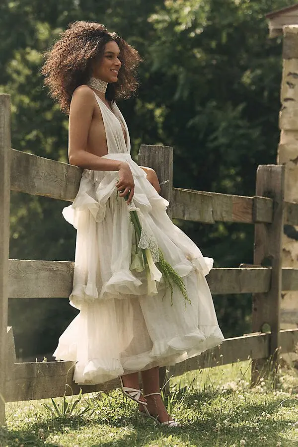V. CHAPMAN X Kristopher Brock Valencia Midi Dress - Cream