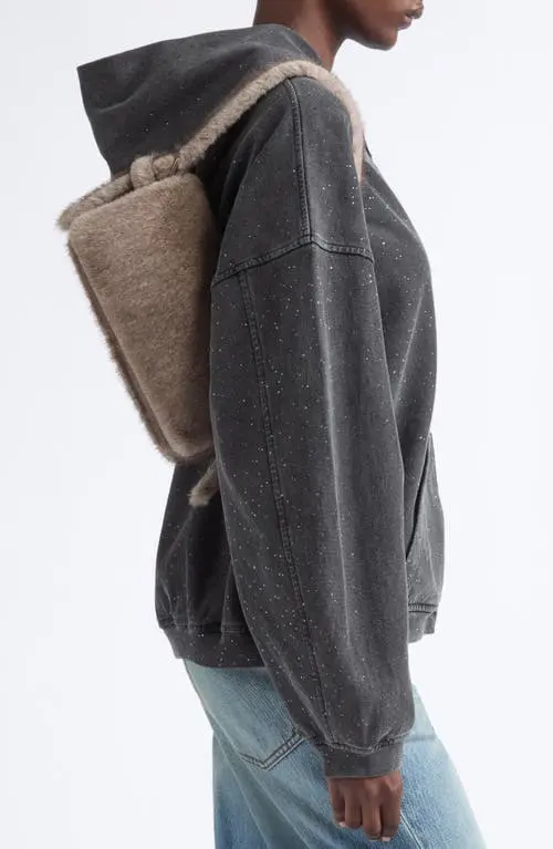Alexander Wang Ricco Slim Faux Fur Shoulder Bag - Grey