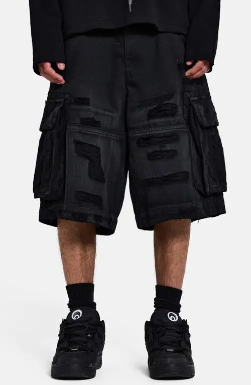 JADED LONDON Distressed Cargo Shorts