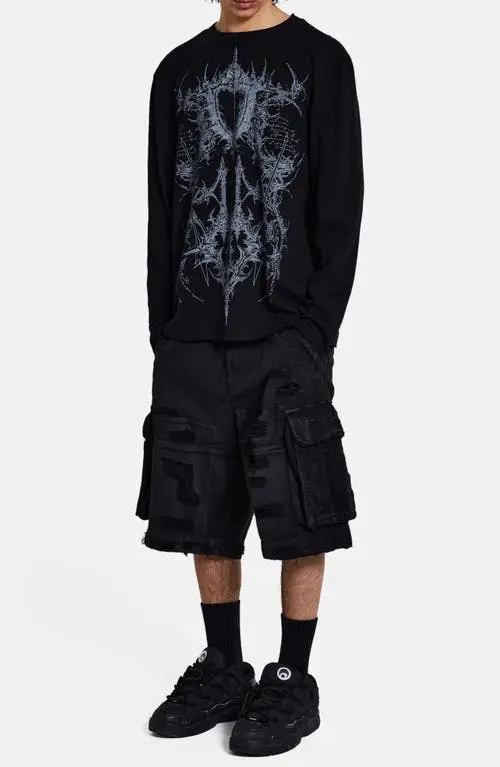 JADED LONDON Distressed Cargo Shorts