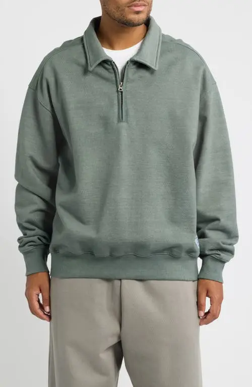 Alpha Industries Quarter Zip Sweatshirt - Deep Forest
