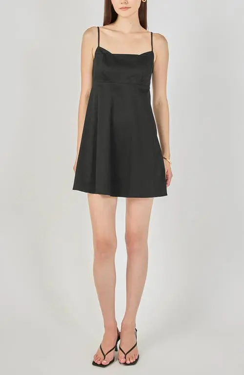 Endless Rose Spaghetti Strap Square Neck Minidress - Black