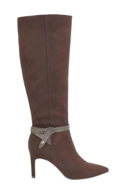 Tommy Hilfiger Jolay Knee-high Pointed Toe Stiletto Boots - Dark Brown