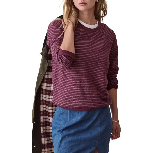 Marine Layer Striped Heathered Raglan T-shirt