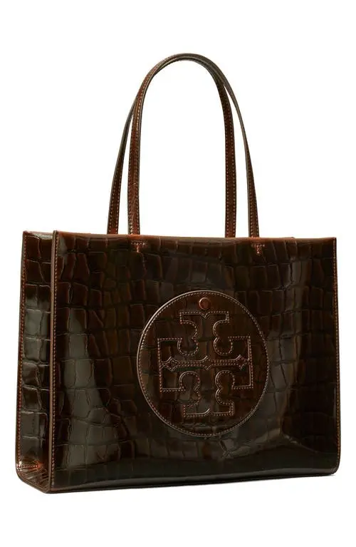 Tory Burch Small Ella Croc Embossed Leather Tote