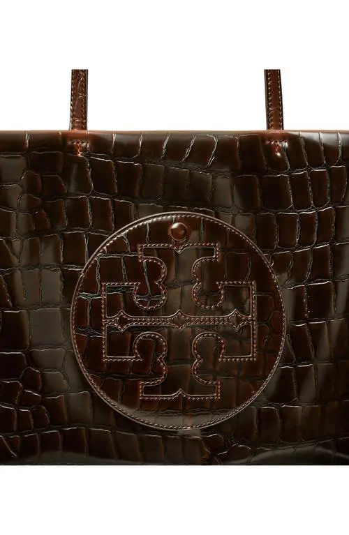 Tory Burch Small Ella Croc Embossed Leather Tote