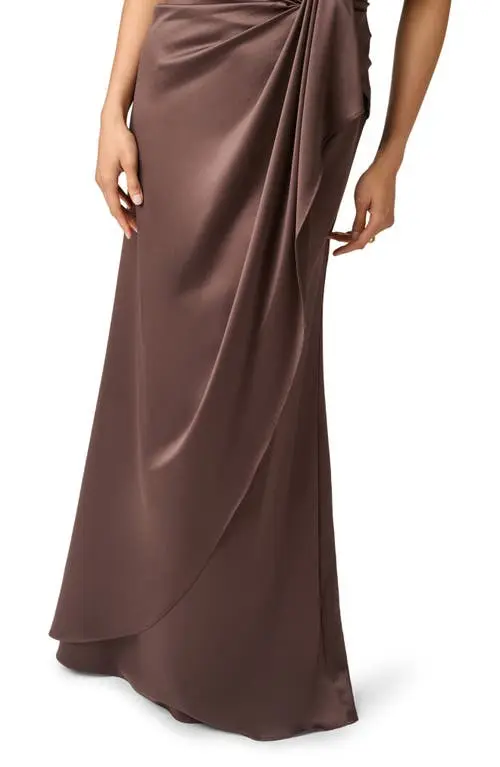 Adrianna Papell One-shoulder Matte Satin Gown