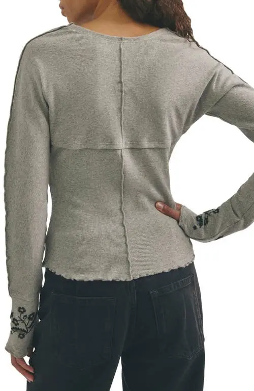 Free People Olivia Embroidered Long Sleeve Tee