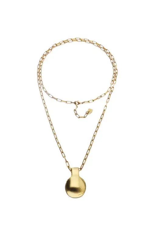 UNODE50 18k -plated Long Necklace With Dial Pendant