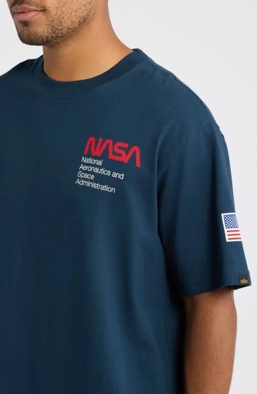 Alpha Industries Nasa Graphic T-shirt - Replica Blue