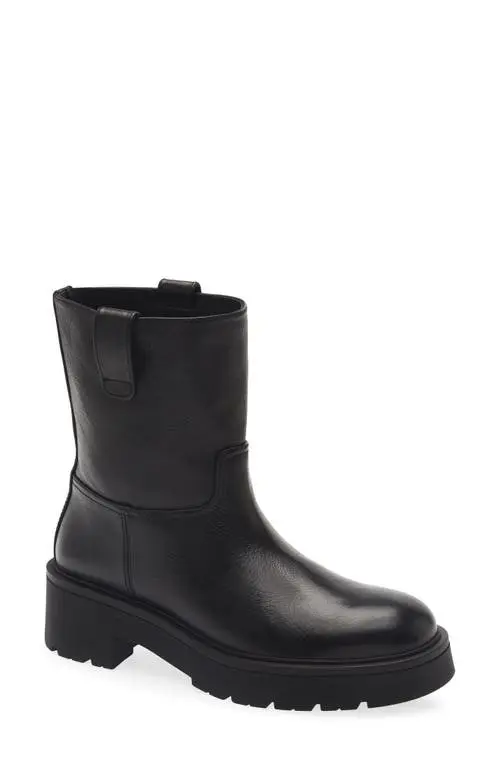 STUART WEITZMAN Mid-calf Leather Booties With Lug Sole - Black Leather