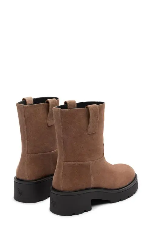 STUART WEITZMAN Mid-calf Leather Booties With Lug Sole