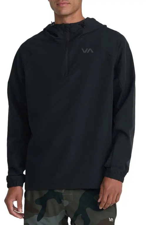 Rvca Canyon Water Repellent Quarter Zip Hoodie - Black