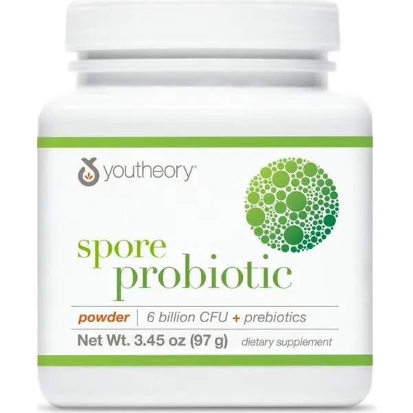 YOUTHEORY Spore Probiotic Powder Vegan Gut Health Supplement 3.45 Oz - None