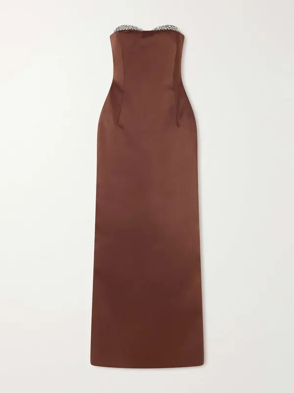 ILKYAZ OZEL Noelie Strapless Crystal-embellished Satin Gown