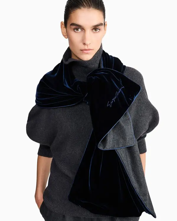 Giorgio Armani Double Stole In Viscose And Virgin Wool With Cashmere