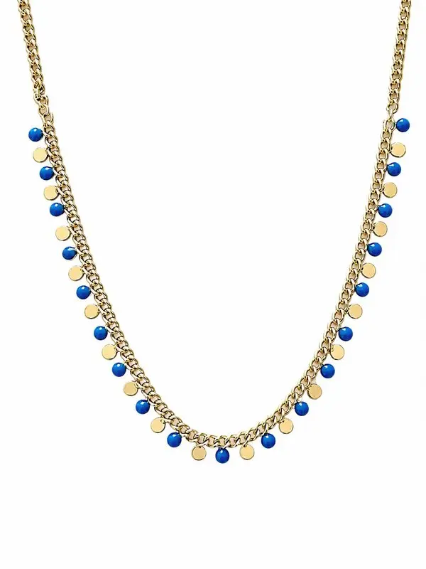 BY OZGE Gold / Blue Aegean Breeze Gold Plated Necklace Turquoise