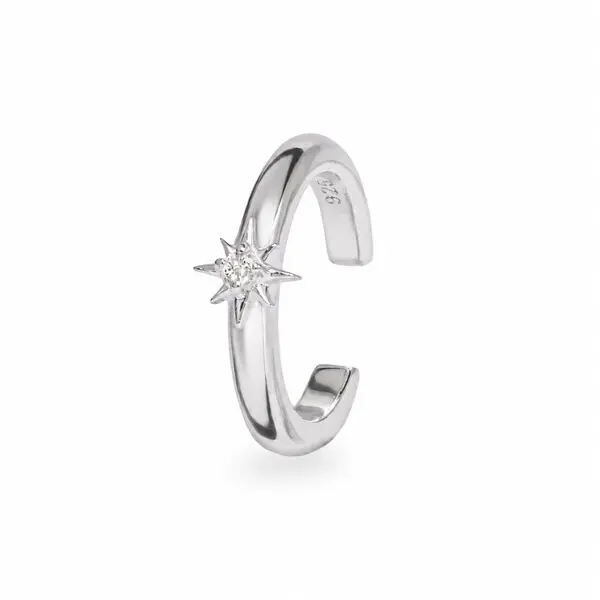 ZOHREH White Sapphire Star Ear Cuff Sterling