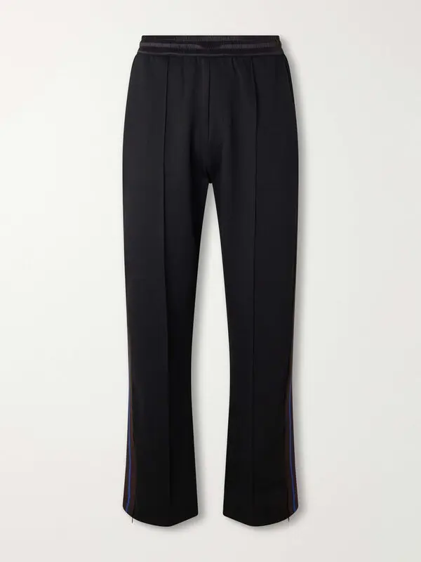 WALES BONNER Form Straight-leg Striped Jersey Sweatpants - Black