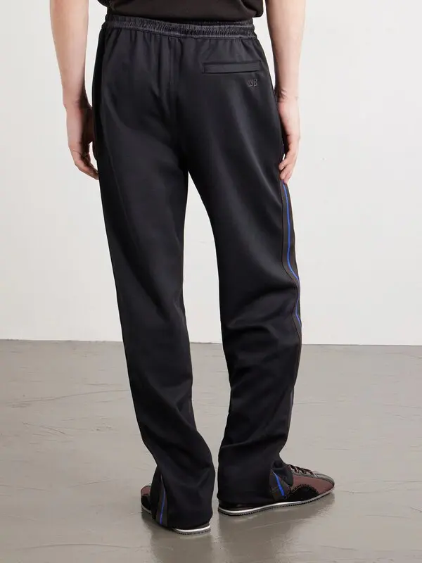 WALES BONNER Form Straight-leg Striped Jersey Sweatpants