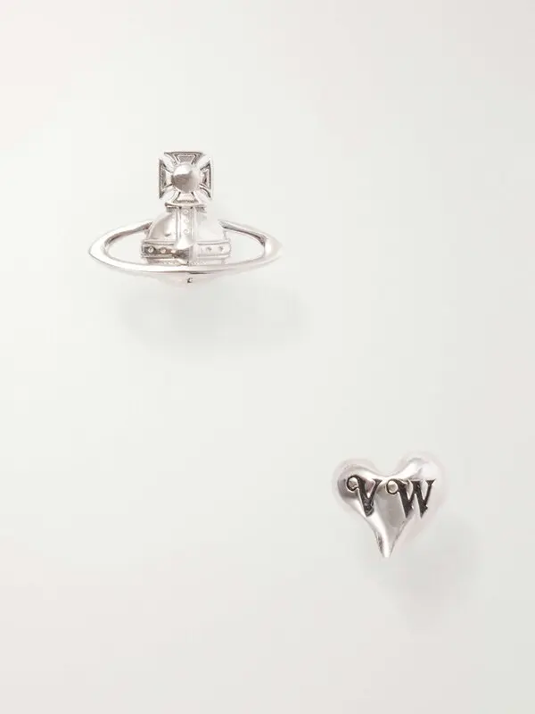 VIVIENNE WESTWOOD Leodaria Logo Sterling Earrings - Silver