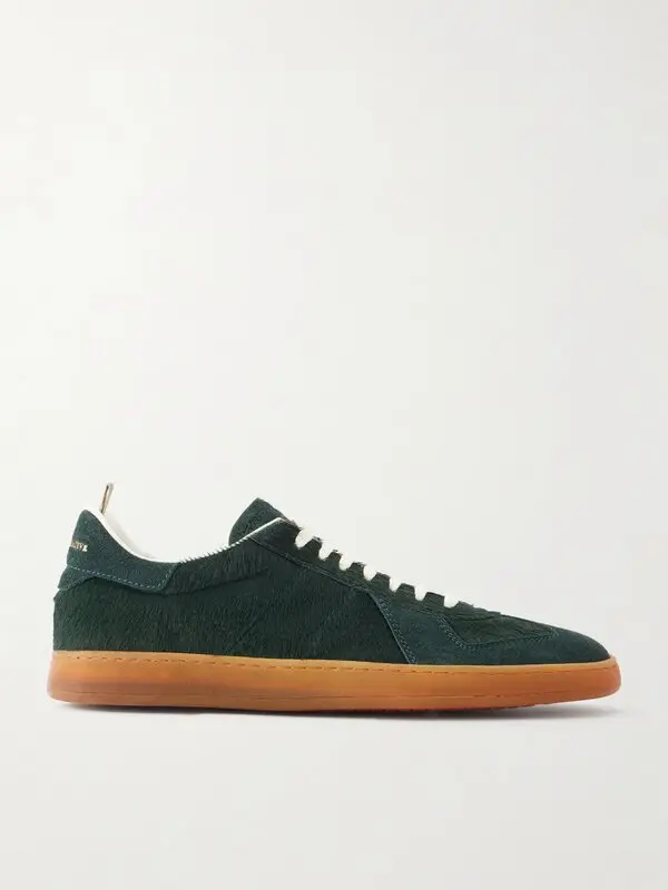 Officine Creative Militia 002 Calf Hair And Suede Sneakers - Green