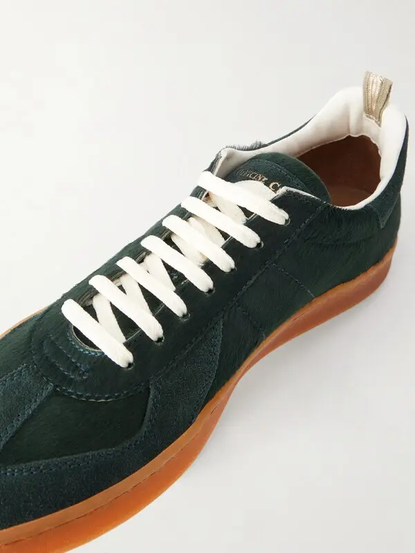 Officine Creative Militia 002 Calf Hair And Suede Sneakers - Green