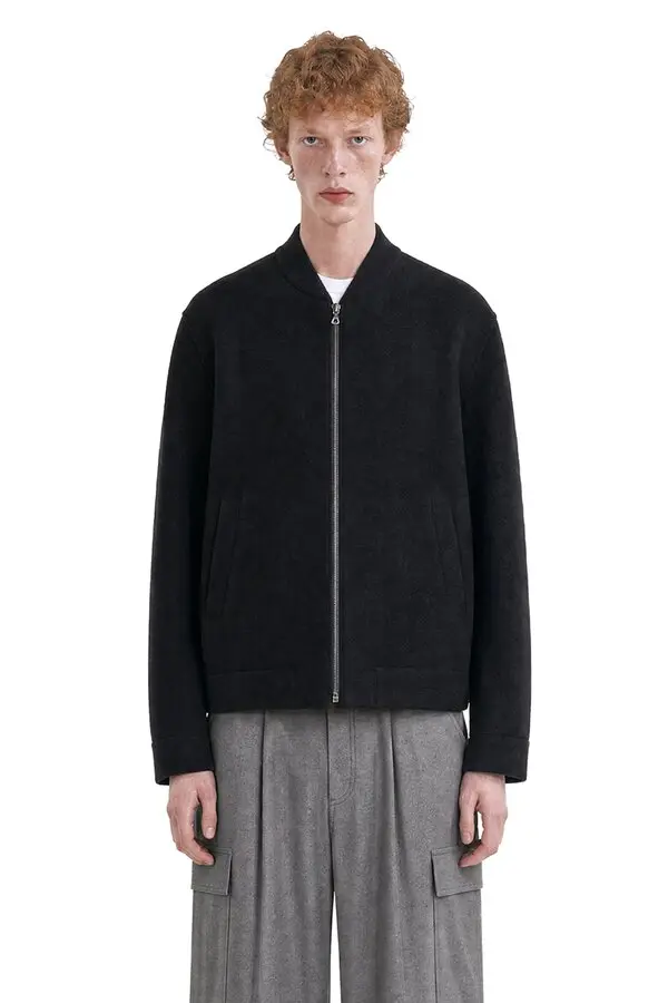 Harris Wharf London Boiled Wool Bomber Jacket