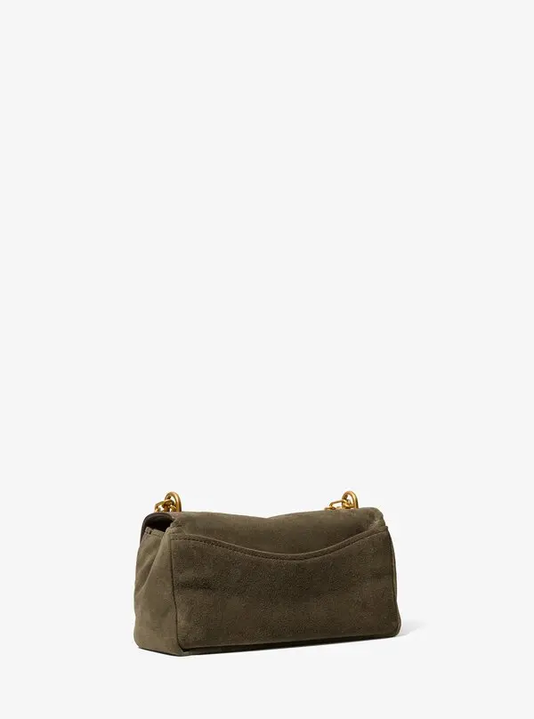 Michael Kors Bryant Small Suede Convertible Shoulder Bag - Green