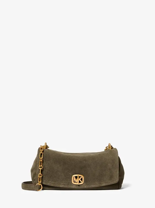 Michael Kors Bryant Small Suede Convertible Shoulder Bag - Green