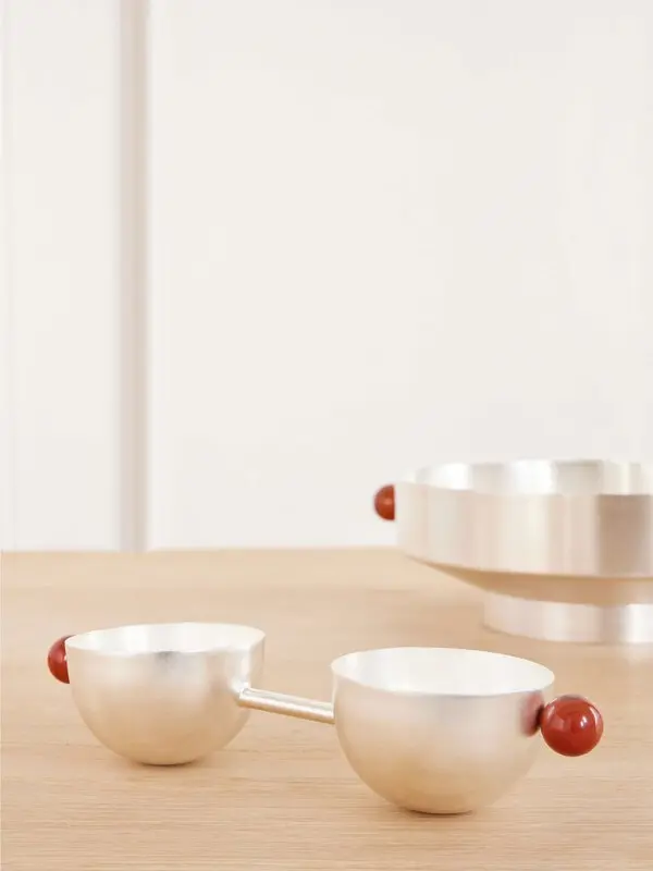 NATALIA CRIADO Double Aperitivo -plated And Stone Bowls