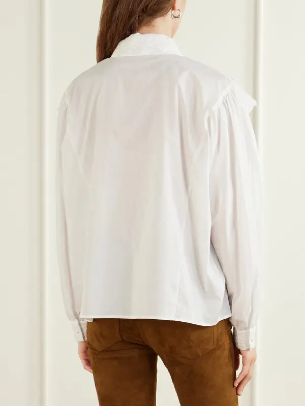 FRAME Equestrian Cotton-poplin Shirt With Embroidered Detailing