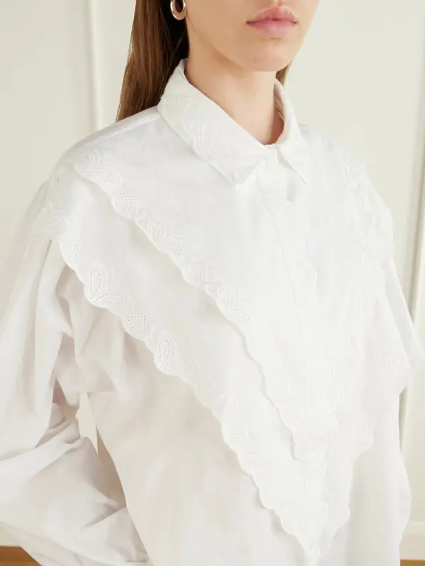 FRAME Equestrian Cotton-poplin Shirt With Embroidered Detailing